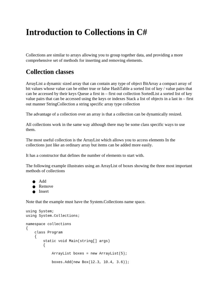 Introduction To Collections in C | PDF | Algorithms And Data Structures | Computer Programming