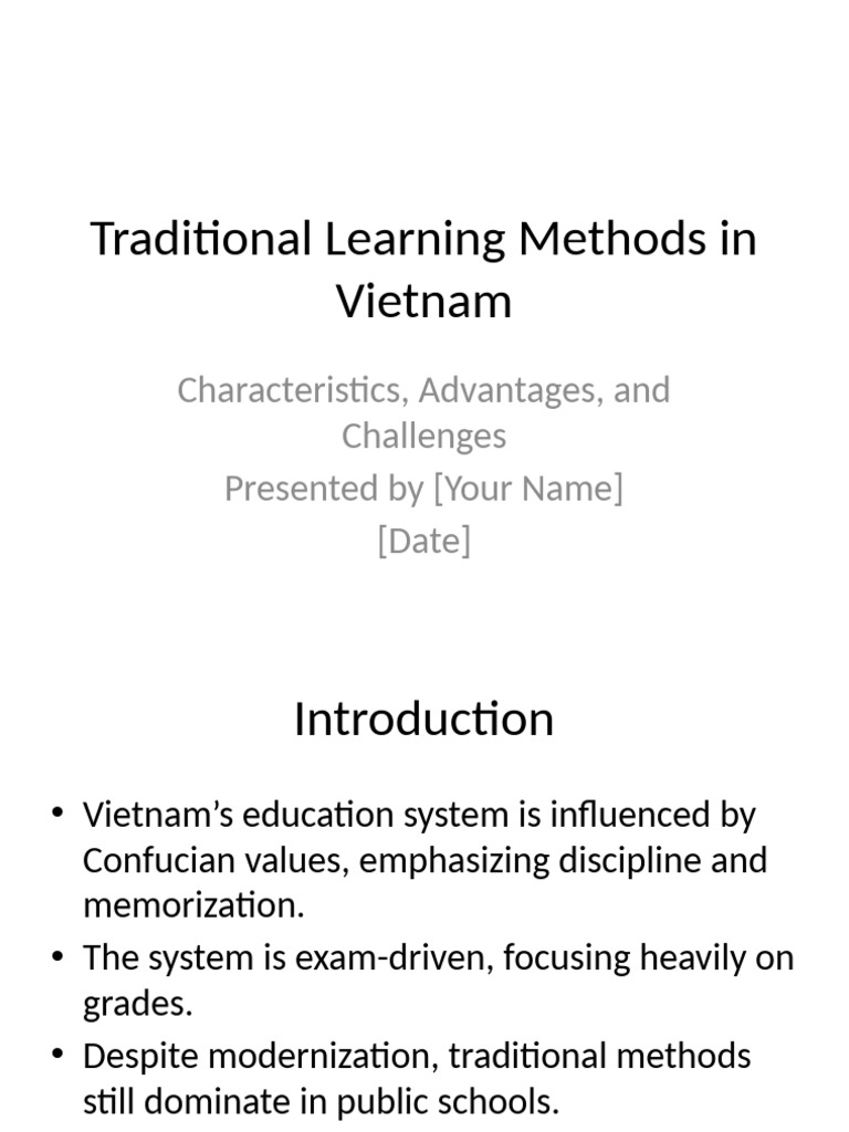 Traditional Learning Vietnam | PDF