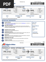 PAL Boarding Pass Sample for Flight PR 2808 | PDF | Airlines | Transport
