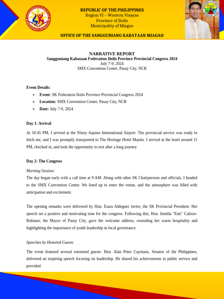 SK Federation Iloilo Provincial Congress 2024 | PDF