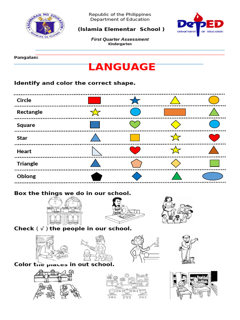 Kindergarten First Quarter Assessment | PDF | Taste | Neuroscience