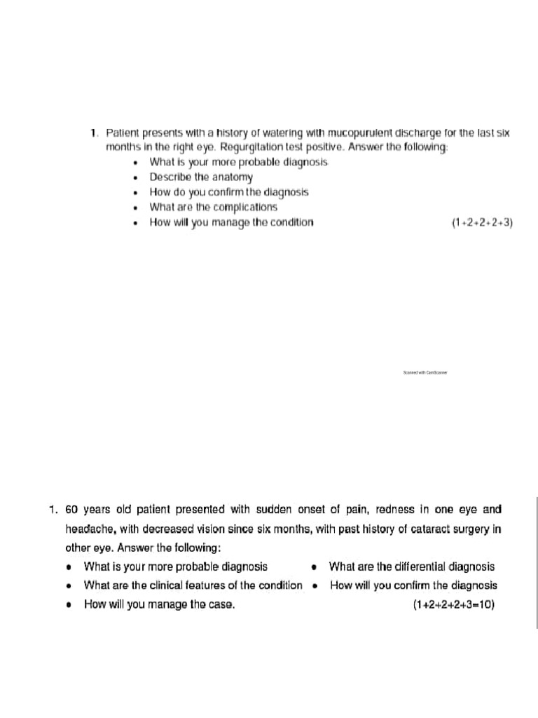 Ophtha... Clinical Approach Qstns | PDF