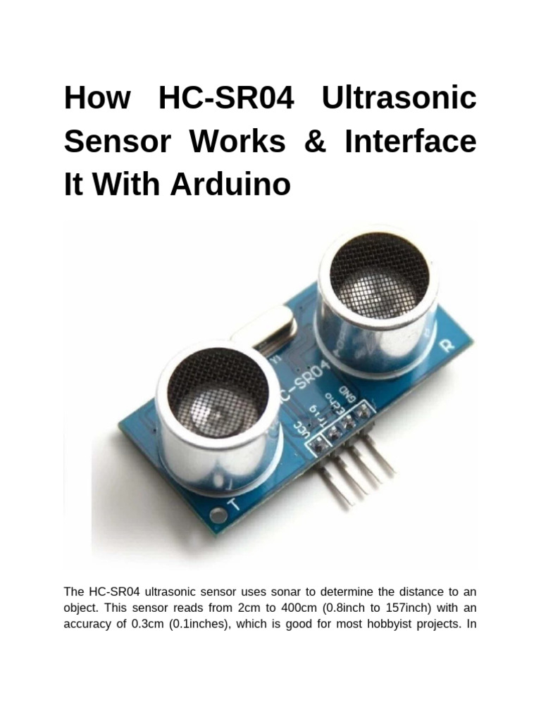 How HC-SR04 Ultrasonic Sensor Works & Interface It With Arduino | PDF | Information And ...