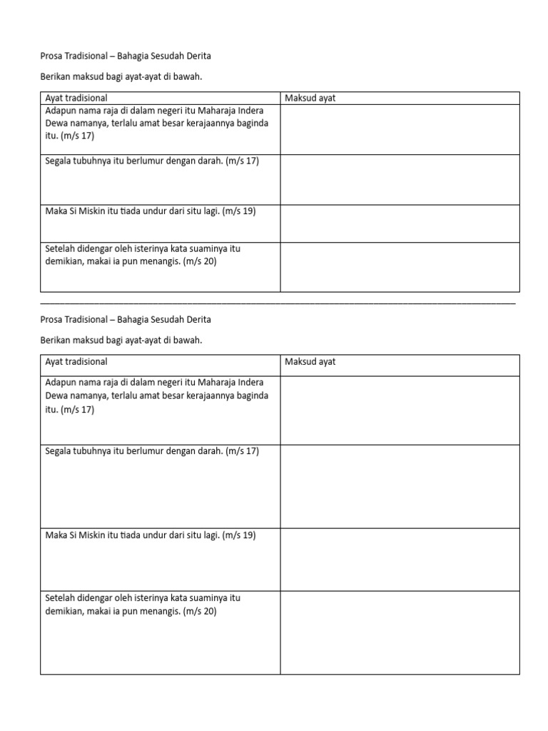 Prosa Tradisional - latihan | PDF