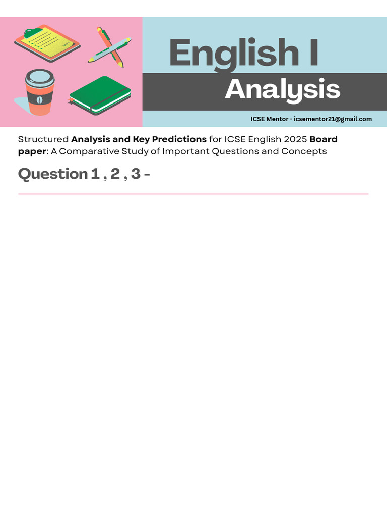 ICSE English 2025 Exam Predictions | PDF | Grammatical Tense | Essays