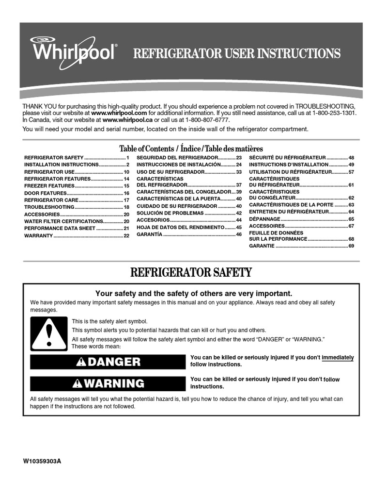 Refrigerator User Instructions Guide | PDF | Pipe (Fluid Conveyance ...