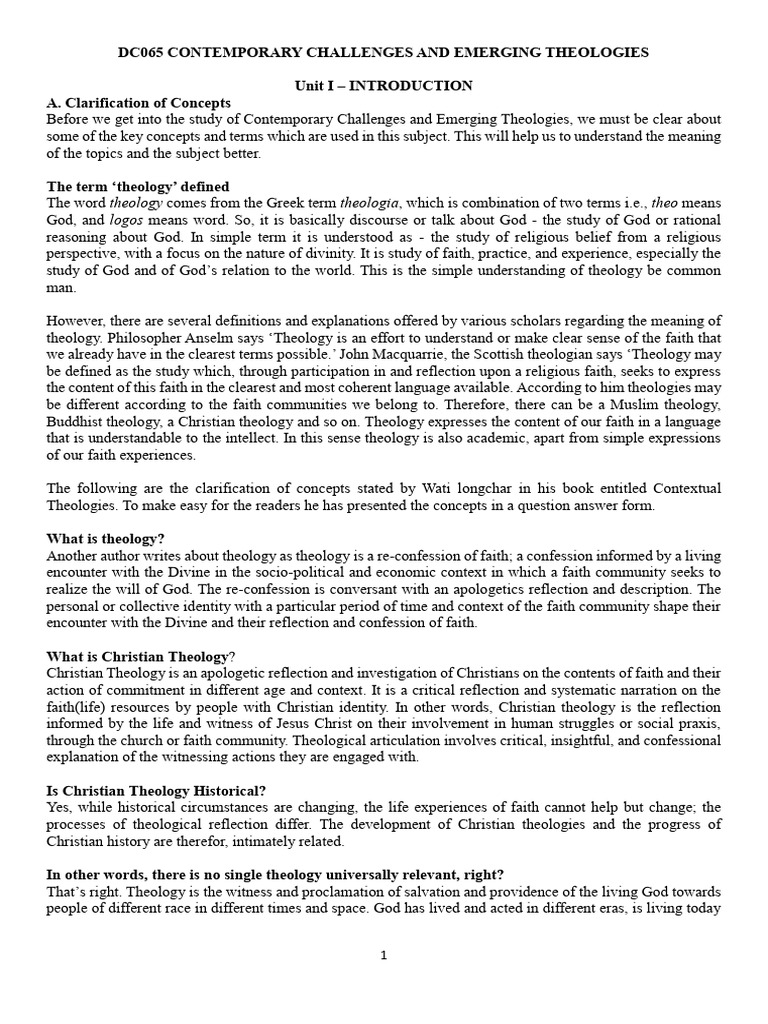 A. Clarification of Concepts | PDF | Theology | Religious Belief And Doctrine