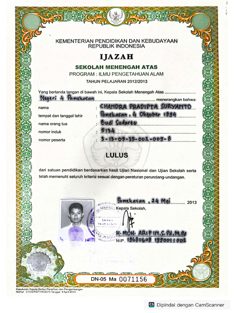 IJAZAH SMA | PDF