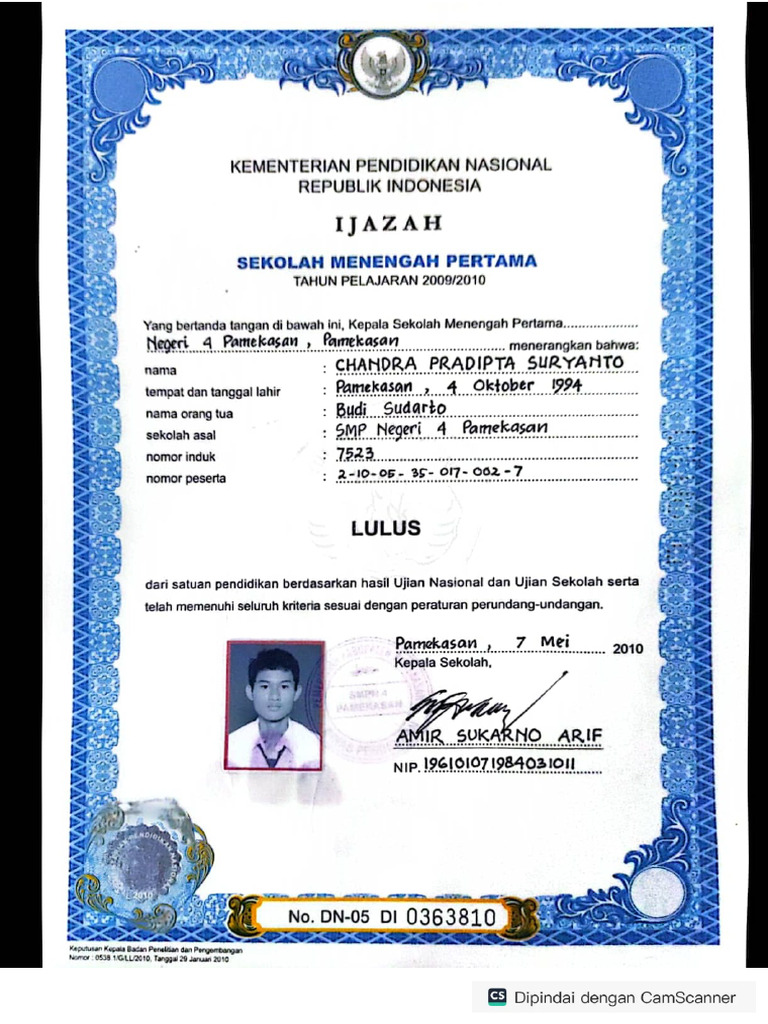 Ijazah SMP | PDF