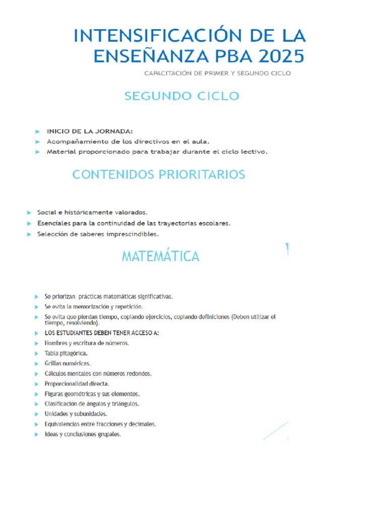 Intensificación 2025(Segundo Ciclo) | PDF
