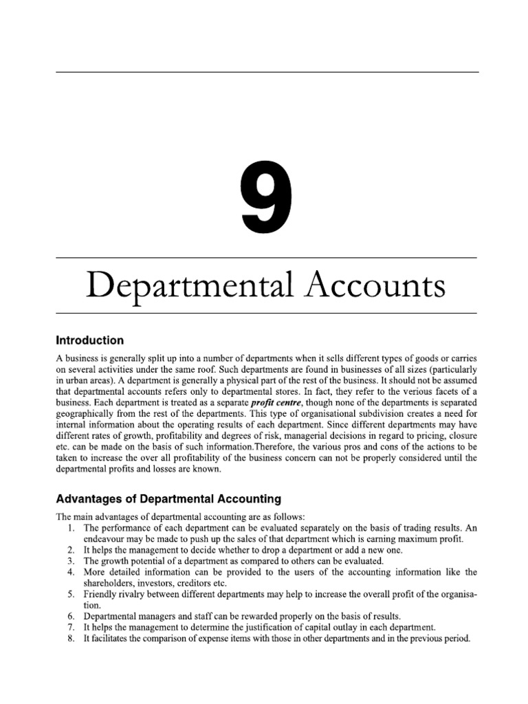Departmental Accounts | PDF