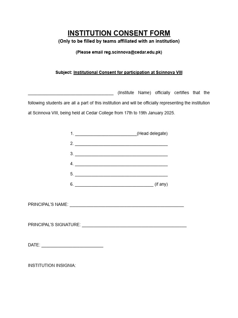 Institutional Consent Form | PDF