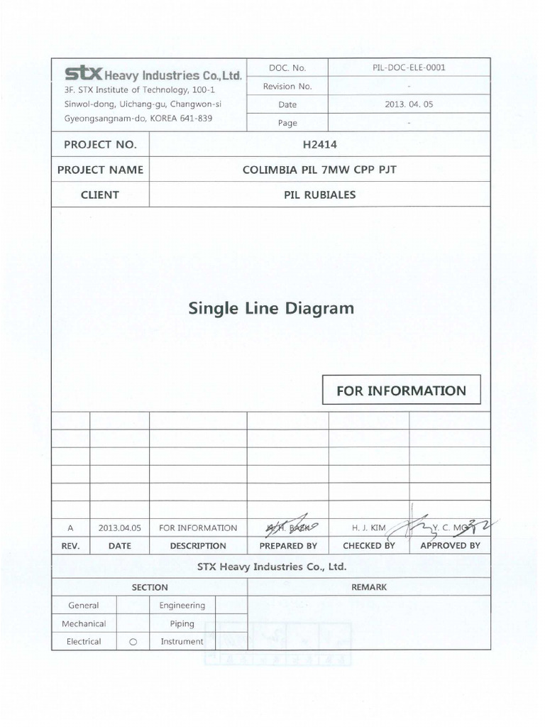 D-1_PIL-DOC-ELE-0001_Single line diagram | PDF