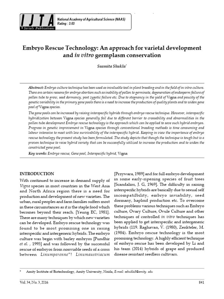 Embryo Rescue for Vigna Varietal Development | PDF | Seed | Plant Breeding