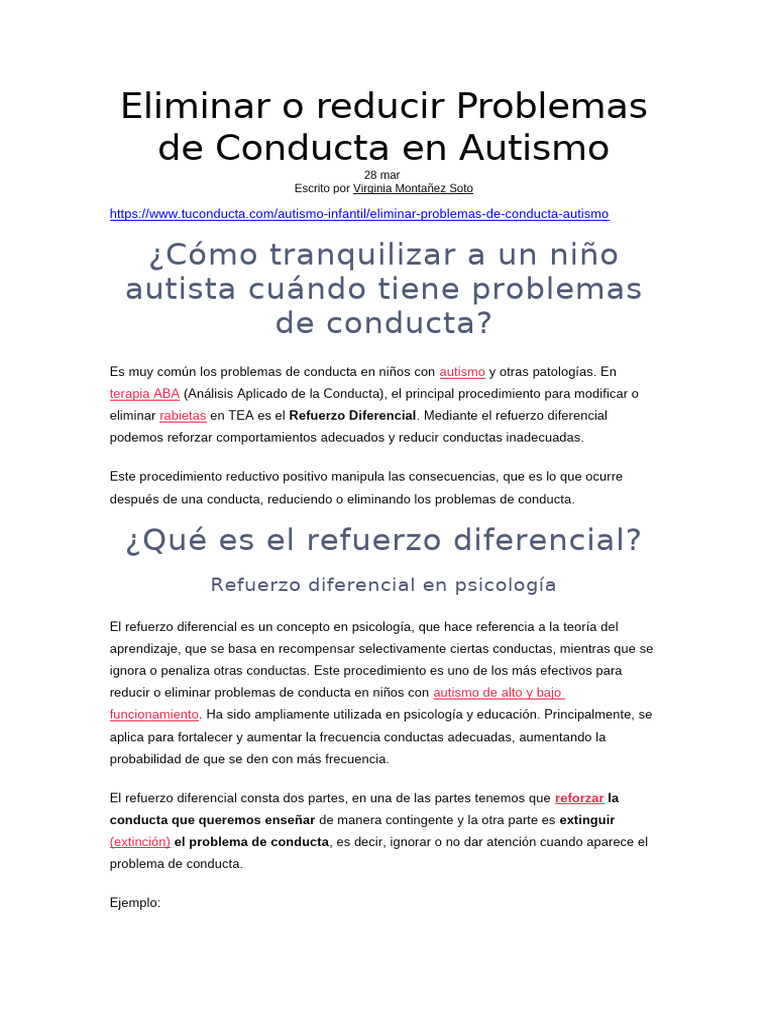 Estrategias para Mejorar Conducta en Autismo | PDF | Autismo ...