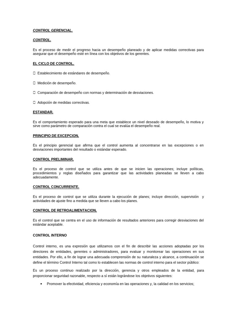 Control Gerencial | PDF | Presupuesto | Contabilidad