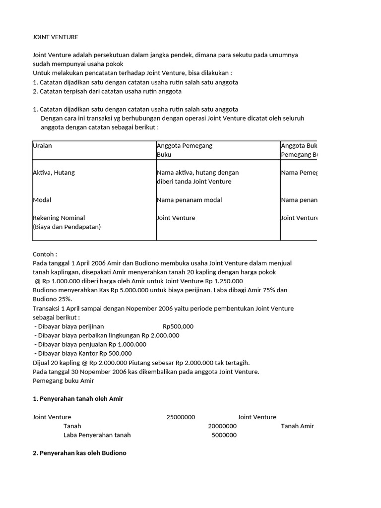 Cara Mengembangkan Joint Venture | PDF