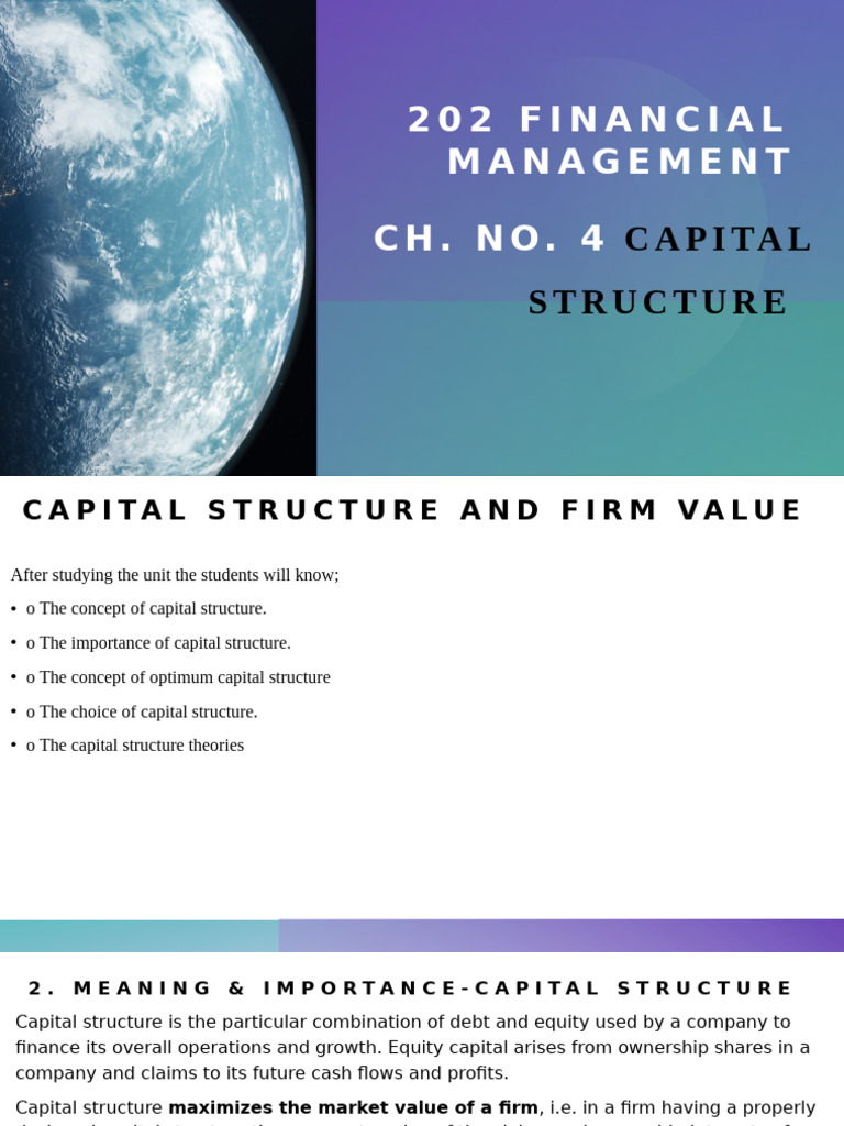 Understanding Capital Structure and Value | PDF | Capital Structure ...