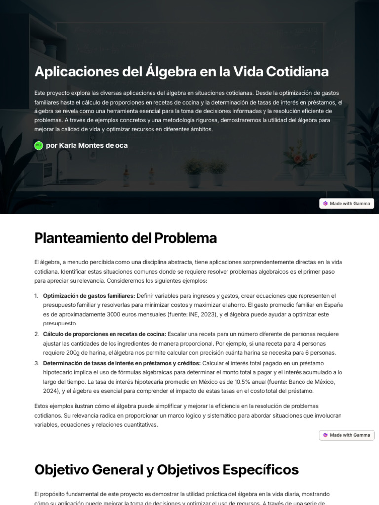 Aplicaciones Del Algebra en La Vida Cotidiana | PDF | Ecuaciones | Interés