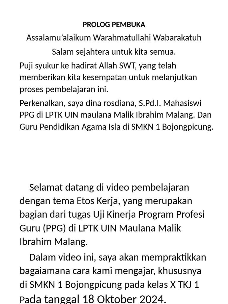 Prolog Script Modul Video Ukin | PDF