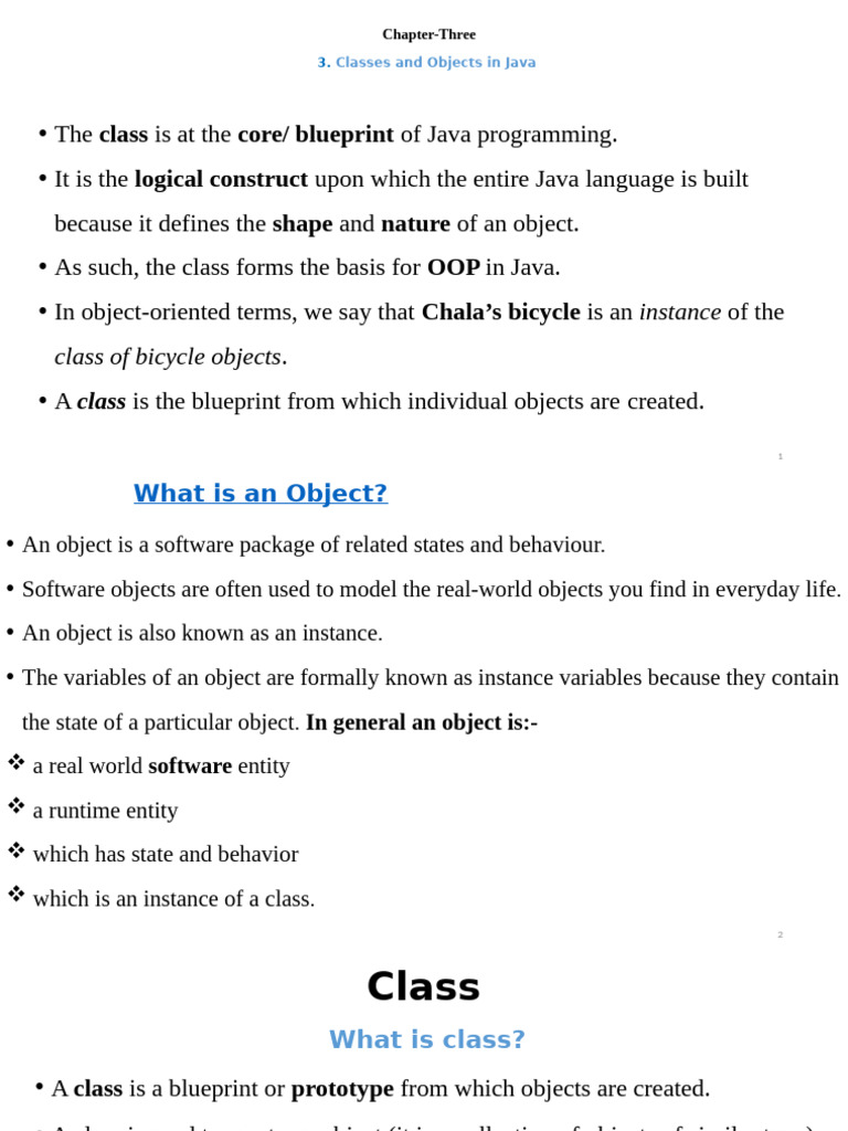 Java Classes and Objects Explained | PDF | Class (Computer Programming ...
