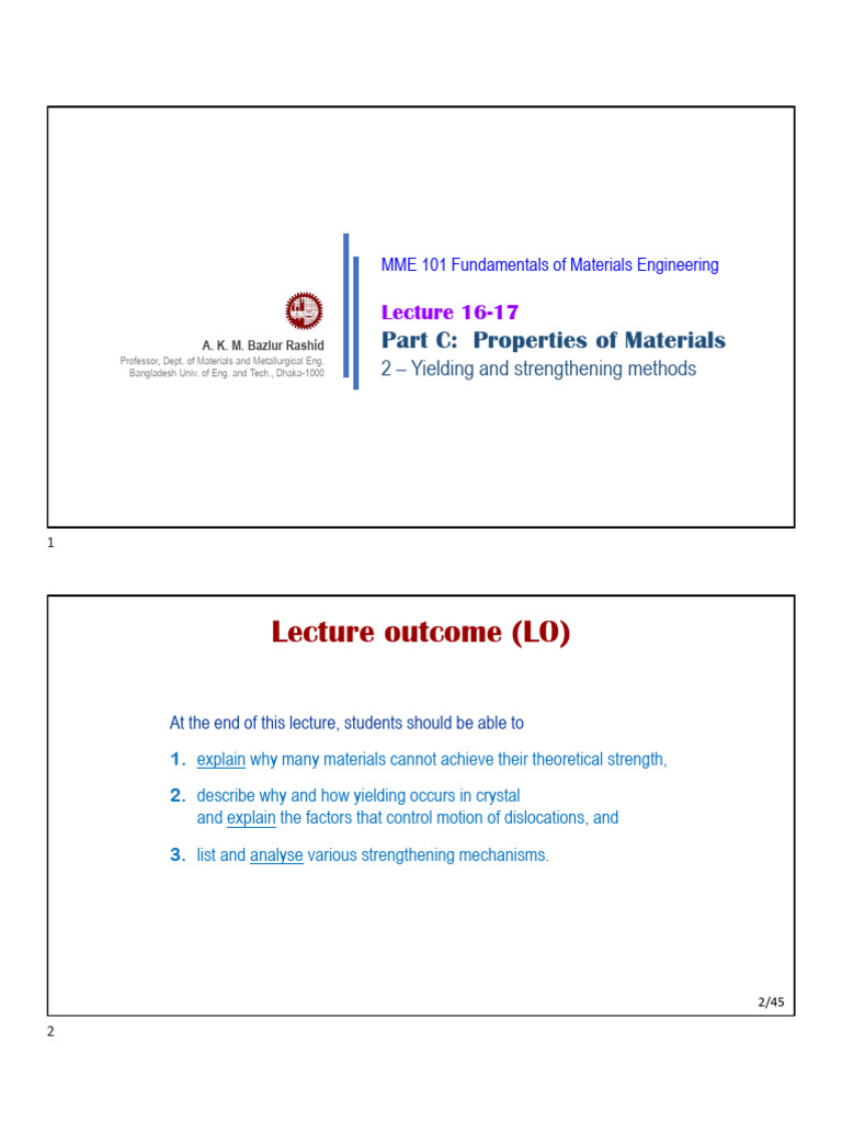 Strengthening Methods in Materials Engineering | PDF | Dislocation ...