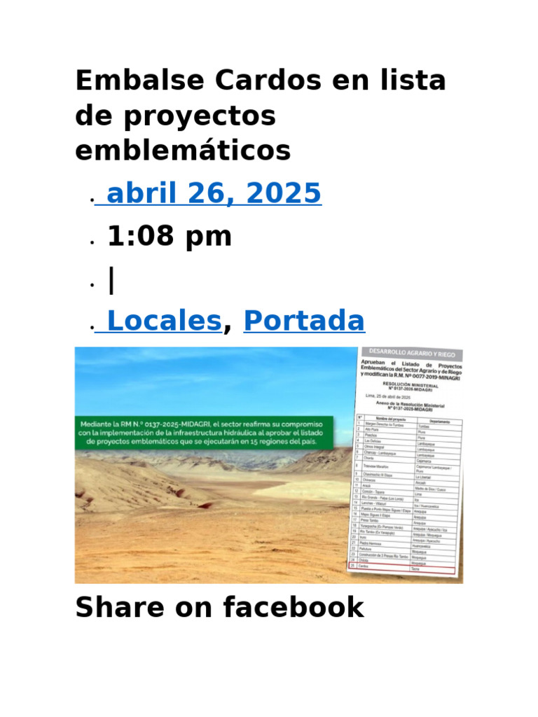 Embalse Cardos | PDF