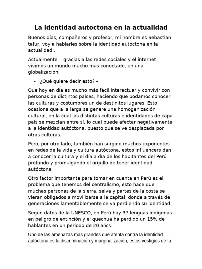 Identidad Autóctona en la Era Digital | PDF