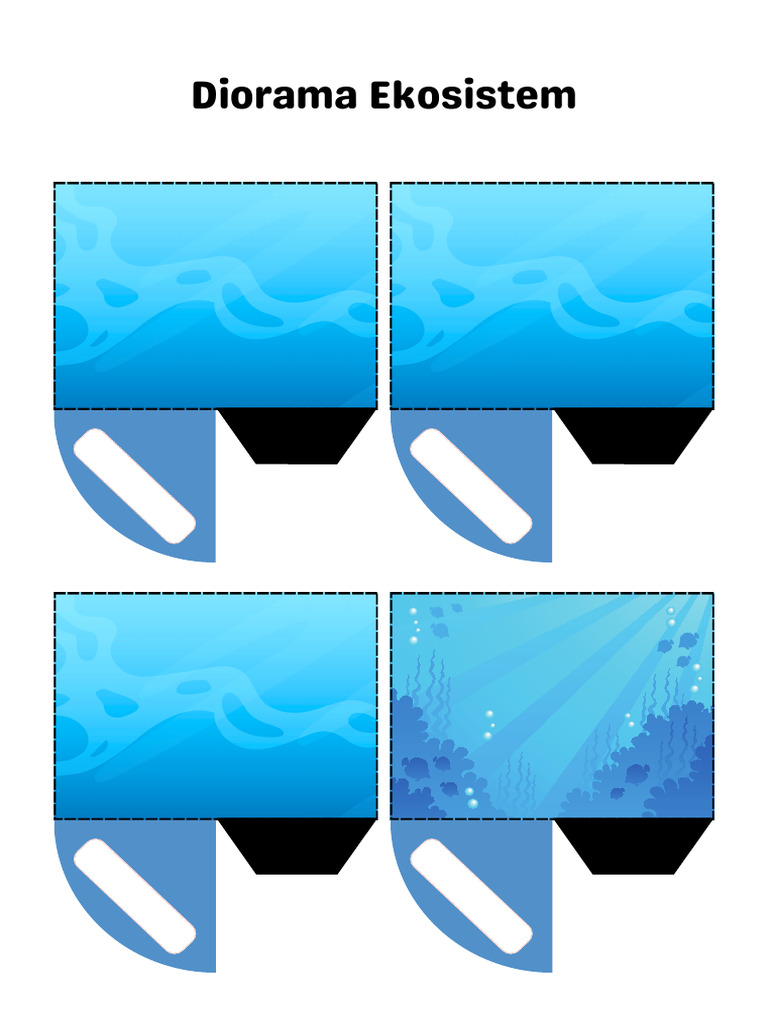 Diorama Ekosistem Lembar Kerja Memotong Dan Melipat IPAS SD Kelas 3 ...