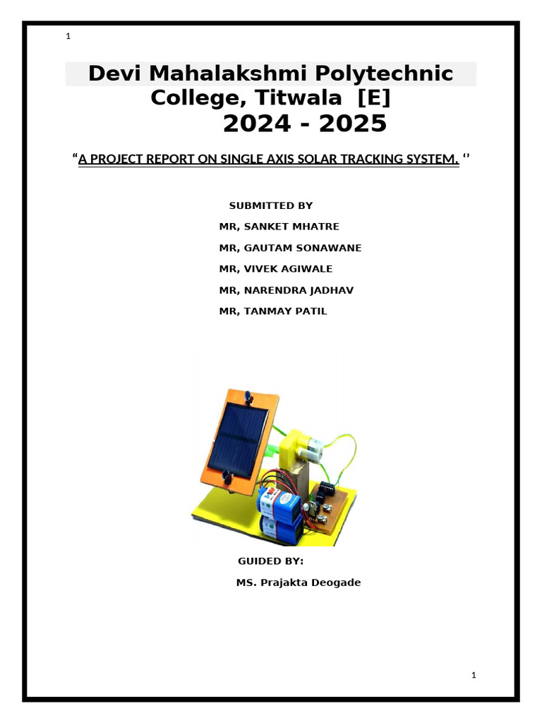 Final Year Project Sanket Mhatre (3) .Docx 18 APRIL | PDF | Resistor | Electric Motor