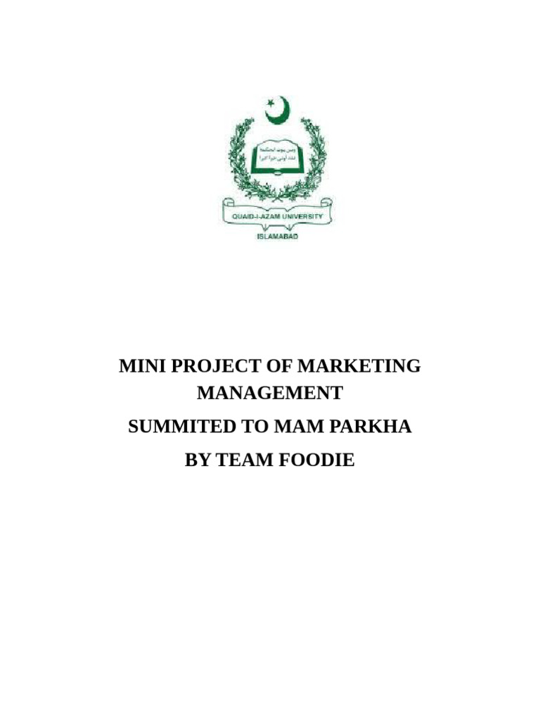 Marketing Management Mini Project Overview | PDF | Menu | Hamburgers