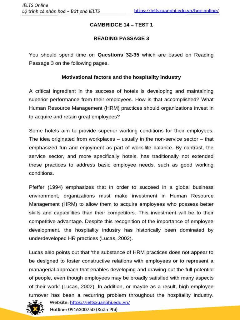 Motivational Factors in Hospitality Industry | PDF | Employee Retention ...