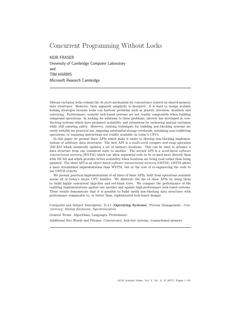 Concurrent Programming Without Locks | PDF | Concurrent Computing | Software Engineering