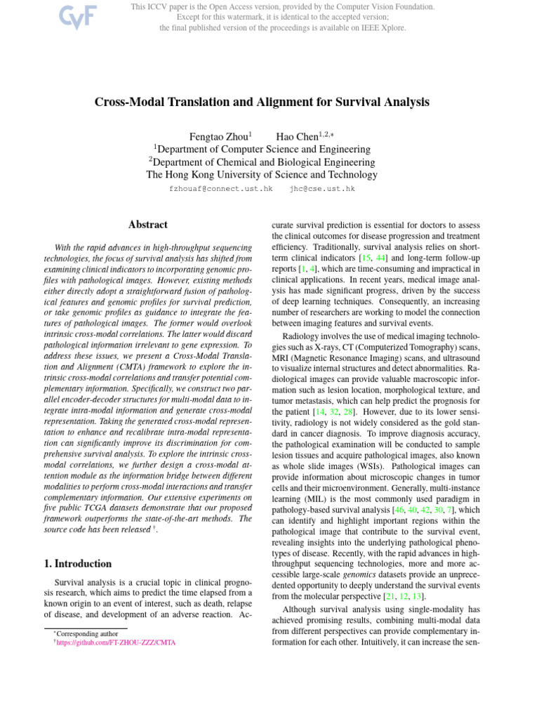 Zhou Cross-Modal Translation and Alignment for Survival Analysis ICCV ...