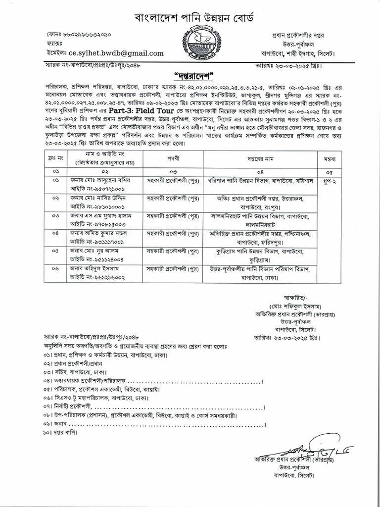 Scan 0001 27-03-2025 Tal%8 Ce - Sylhet.bwdb@gmail | PDF
