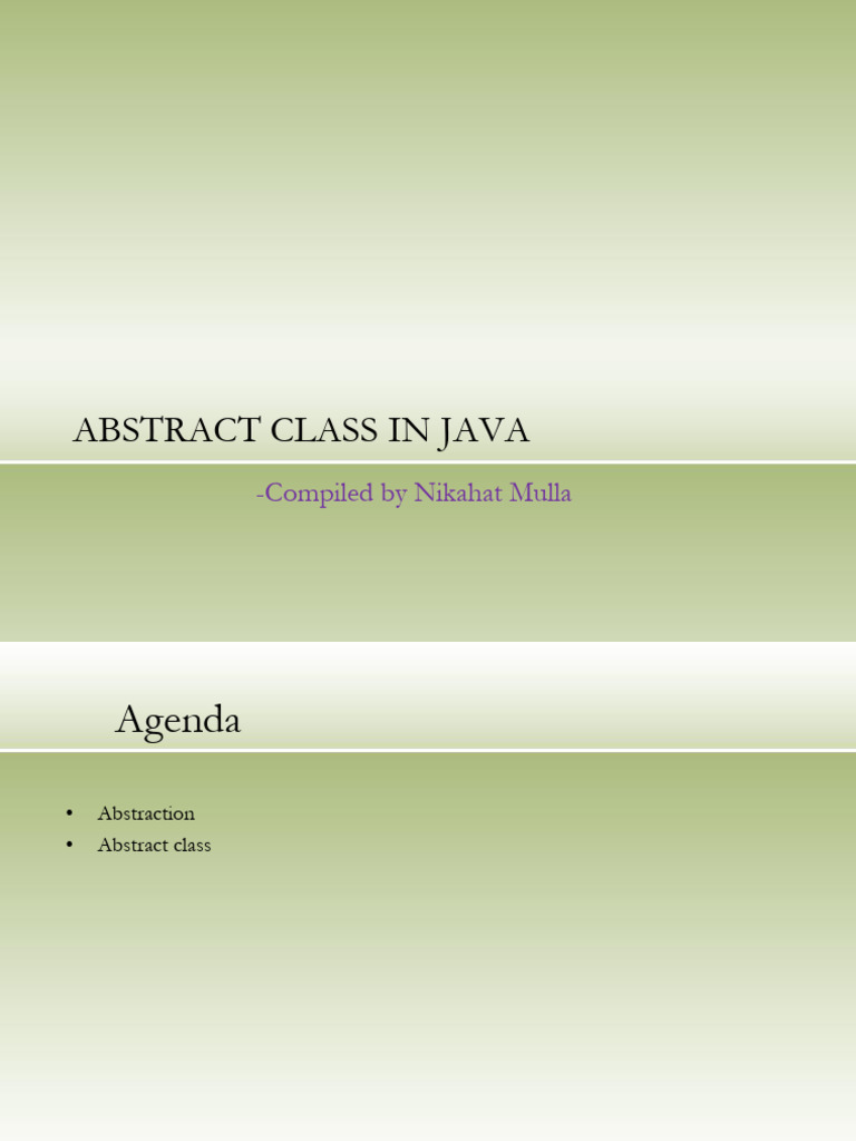 Understanding Abstract Classes in Java | PDF | Class (Computer ...