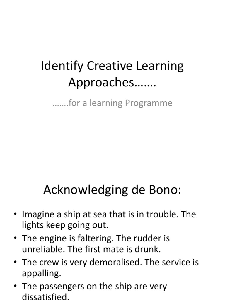 Identify Creative Learning Approaches | PDF | Constructivism (Philosophy Of Education) | Emotions