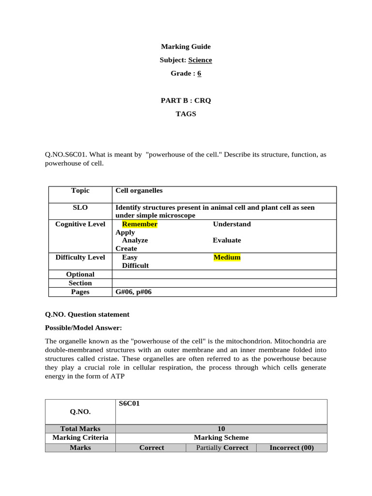 Science CRQs Grade 6 Reviewed 12-1-24 | PDF | Sexual Reproduction ...