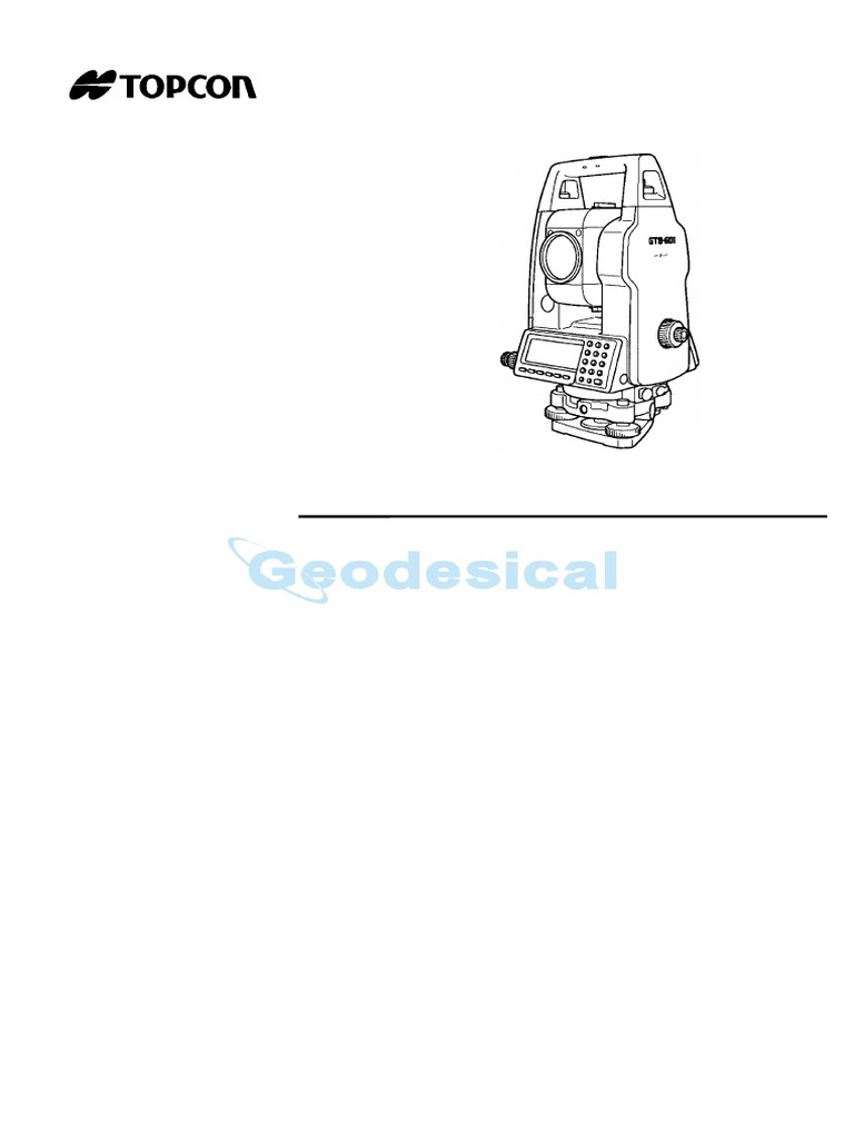 Topcon Manual Estacion Total Serie Gpt600 6000 Es | PDF | Tornillo ...