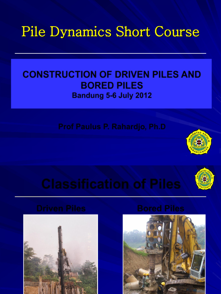 Driven and Bored Pile Construction Guide | PDF | Deep Foundation ...
