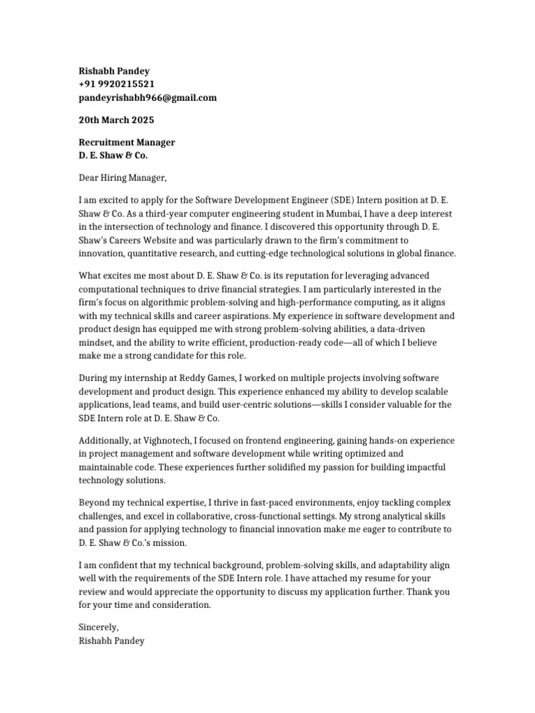 GoldmanSachs - Rishabh Pandey | PDF