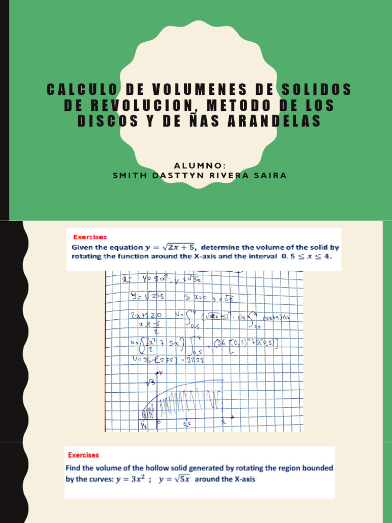Calculo de Volumenes de Solidos de Revolucion | PDF