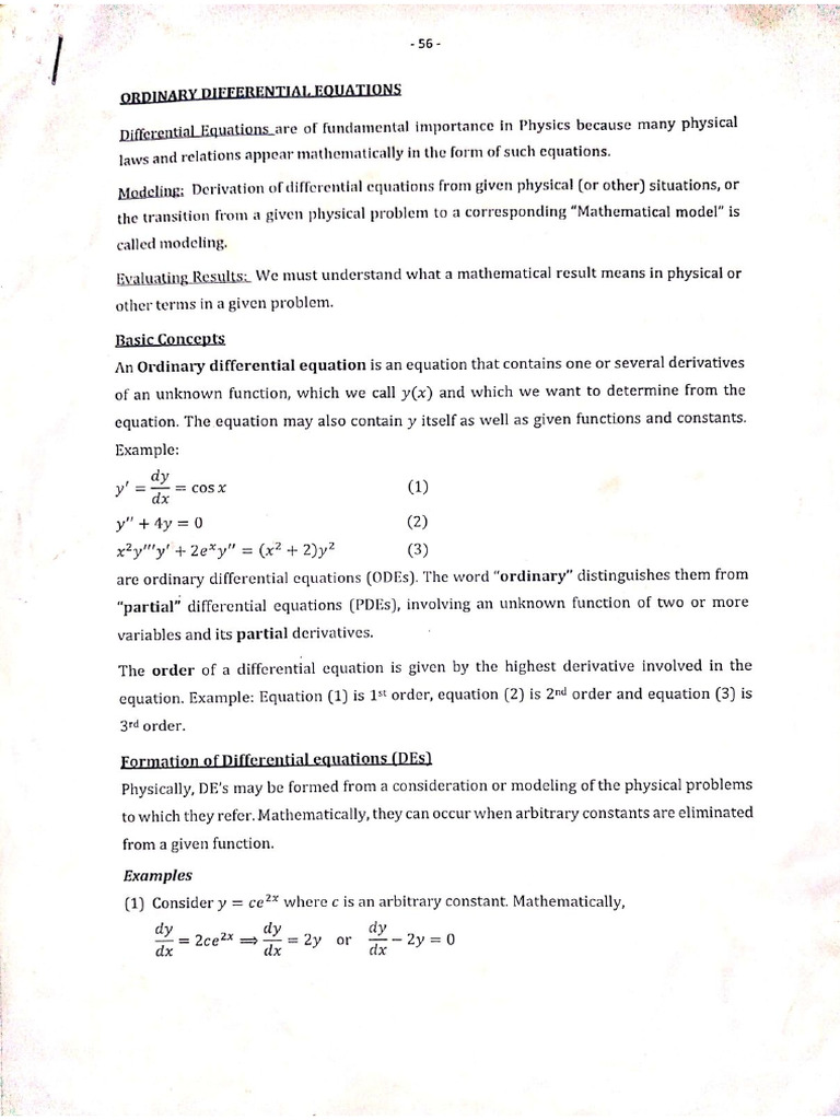 Ordinary Differential Equation | PDF