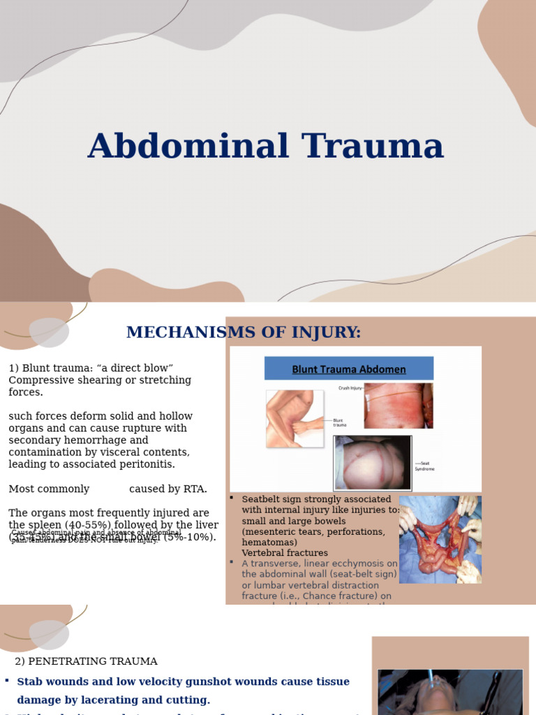 Abdominal Trauma: Mechanisms and Management | PDF | Major Trauma | Abdomen