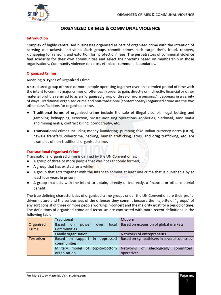 L4 Organized Crimes Communal Violence - 1684221203 | PDF | Organized Crime | Illegal Drug Trade