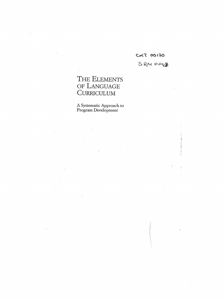 1995 JD Brown Elements of Language Curriculum | PDF