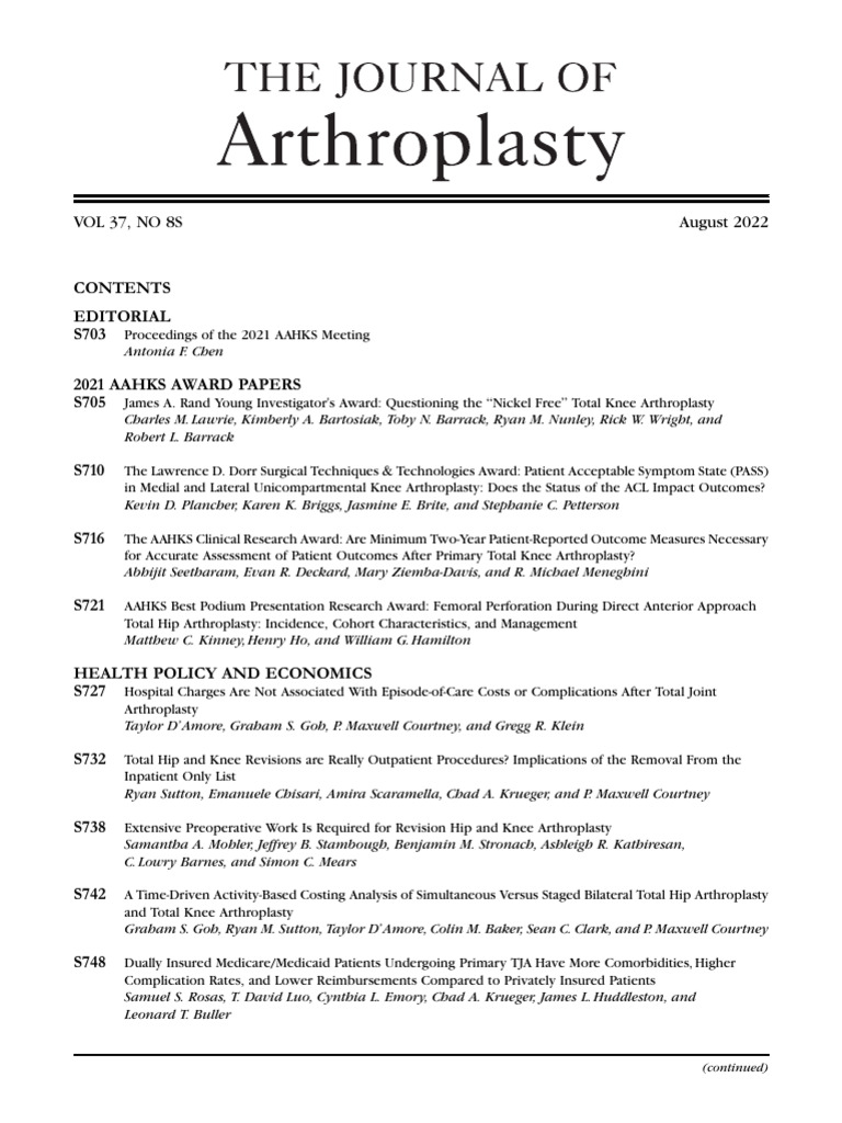 Table-of-Contents_yarth | PDF | Knee | Surgery