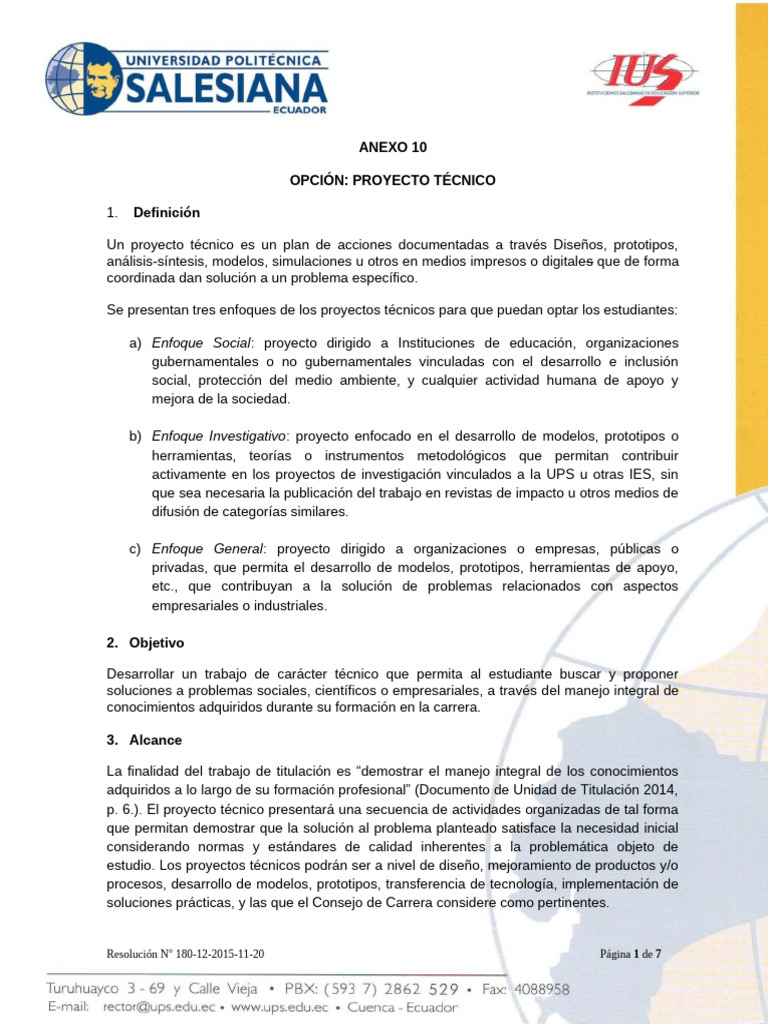 Proyecto Técnico: Guía y Estructura | PDF | Método científico | Diseño