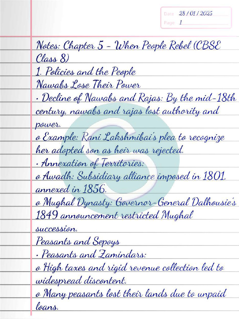 Class 8 History Ch-5 Notes | PDF