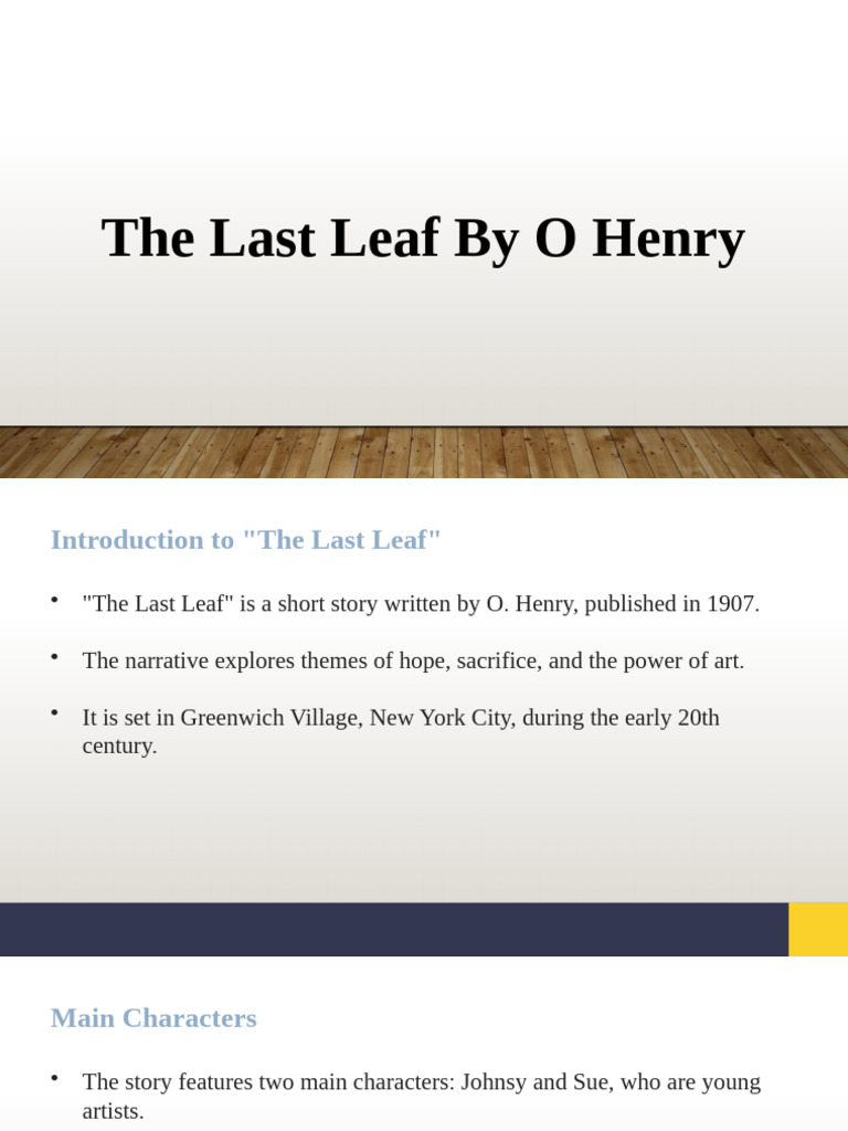 The Last Leaf by O Henry | PDF